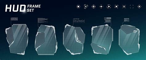 Hud Digital Futuristic User Interface Frame Set Sci Fi High Tech