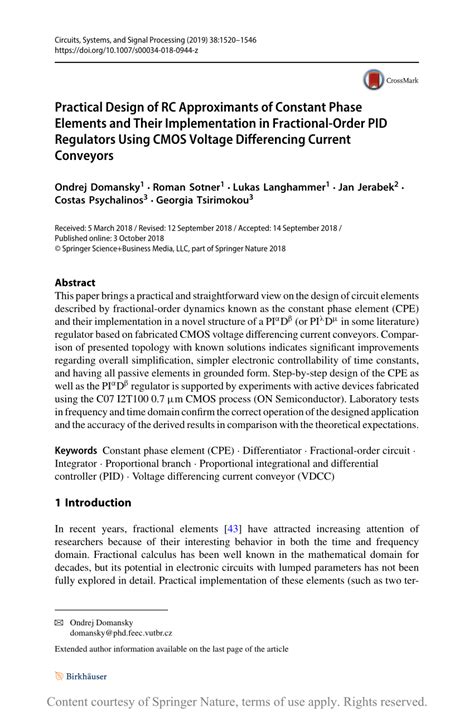 Practical Design Of Rc Approximants Of Constant Phase Elements And Their Implementation In