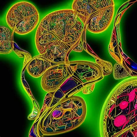 Bioluminescent Ancient Cybernetic Quantum Computer Stable Diffusion