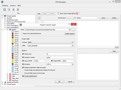 postgresql connect shapefile from postgres in qgis geographic