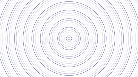 Blue Slim Circles Simple Flat Geometric On White Background Loop Rounds Radio Waves Endless