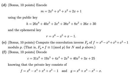 This Problem Is About The Ntru Cryptosystem With