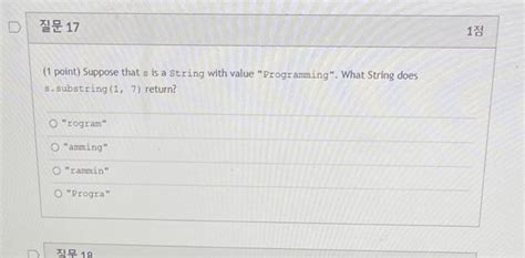 Solved 1 Point Suppose That S Is A String With Value