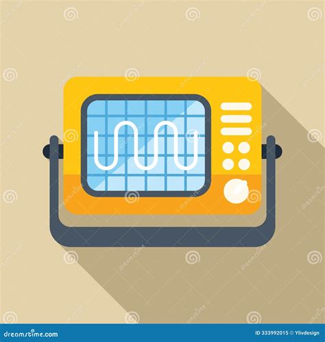 Yellow Oscilloscope Showing Sinusoidal Signal On Screen Stock Image