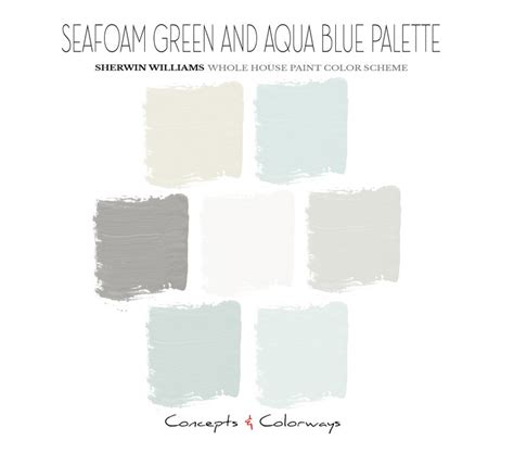 Seafoam Green And Aqua Blue Paint Color Sample Kit Professional