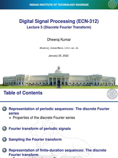 an introduction to the discrete fourier transform and its properties