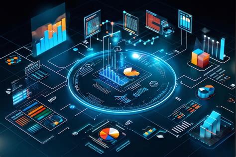 Futuristic Data Analysis With Ai And Complex Visualizations Premium