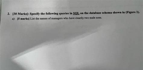 Solved 2 30 Marks Specify The Following Queries In Sol