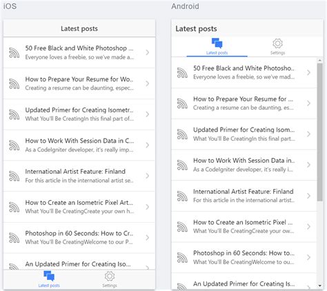 Create A Mobile Application For Displaying Your Website Rss Content With Ionic Envato Tuts