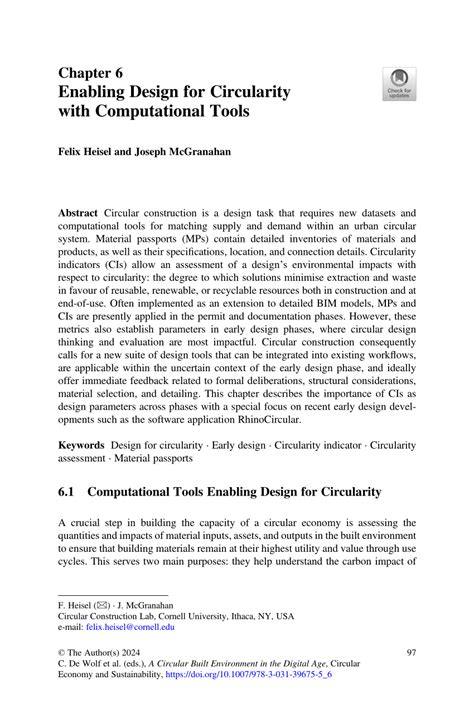 Pdf Enabling Design For Circularity With Computational Tools