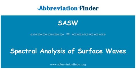 Sasw 代表 面波的频谱分析 Spectral Analysis Of Surface Waves