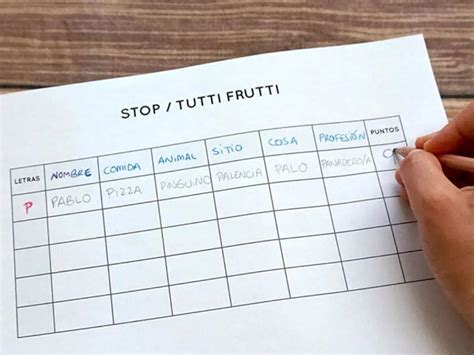 Juegos Del Tutti Frutti: Categorías Y Reglas | Jugando Ando