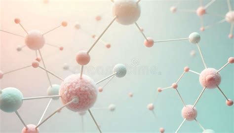 Abstract Molecular Structure Illustration With Interconnected Spheres And Lines On Soft