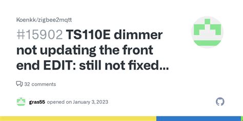 Ts110e Dimmer Not Updating The Front End · Issue 15902 · Koenkk