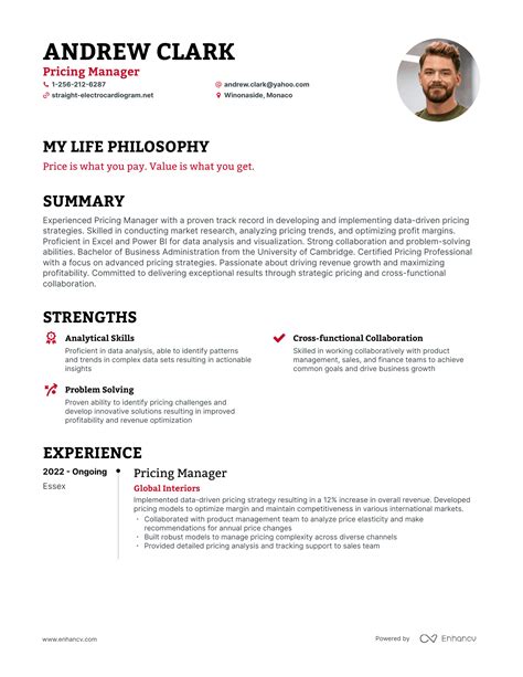 3 Successful Pricing Manager Resume Examples And Writing Tips For 2024