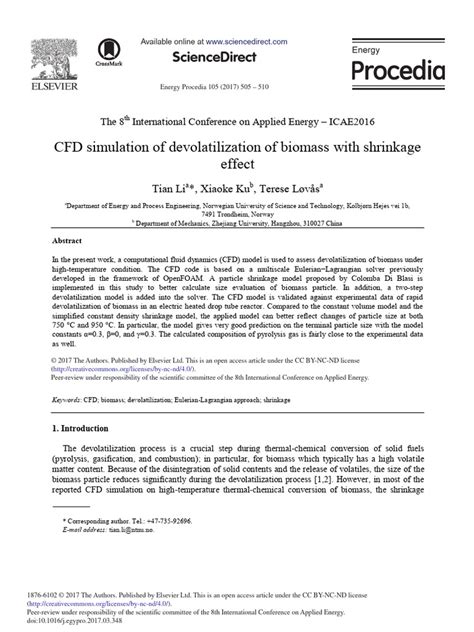Cfd Simulation Of Biomass Pdf Computational Fluid Dynamics Gases