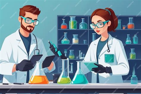 premium photo robots performing automated tasks in the lab vector illustration in flat style