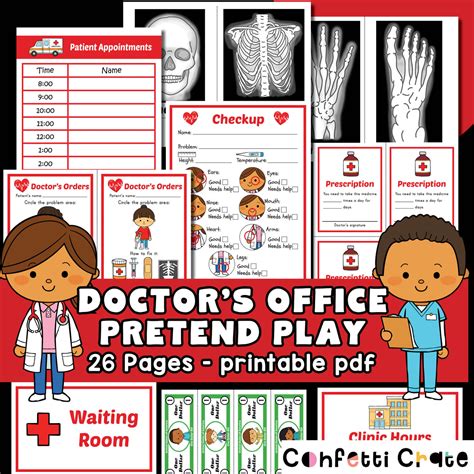 Doctor Play Pack Printable Pdf Confetti Crate
