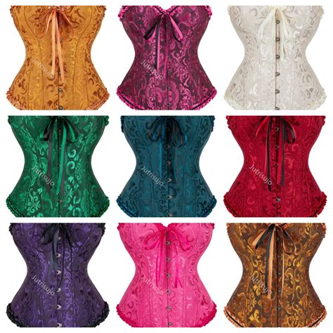 Corset Top Plus Size Women Bustier Overbust Sexy Lace Up Corsets Floral