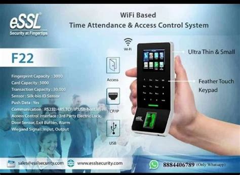 Optical Sensor ESSL F Wifi Based Biometric Access Control System Broad Spectrum Frequency
