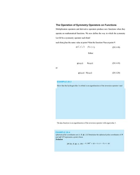 The Operation Of Symmetry Operators On Functions The Operation Of