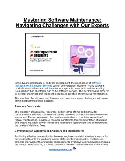 mastering software maintenance navigating challenges with our experts pdf