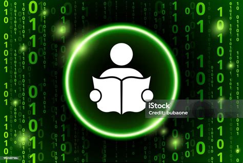 Book Reading Binary Code Vector Pattern Background Stock Illustration