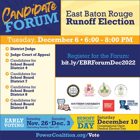 Candidate Forum East Baton Rouge Parish Power Coalition For Equity