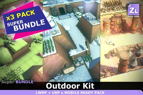 Retro Dungeons Modular Outdoor Super Bundle 3d Environments Unity Asset Store