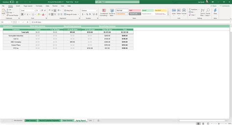 Accounts Receivable Excel Template Simple Sheets