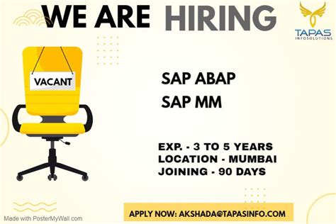 Hiring Sapabap Abapmumbai Sapjobs Sapmmhana Sapmm Sapabapmm Sapmumbai Sapcareer