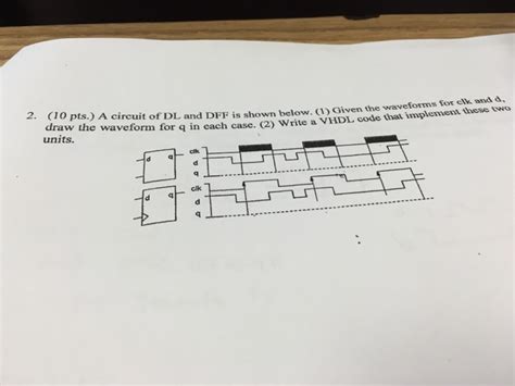 Solved A Circuit Of Dl And Dff Is Shown Below 1 Given The