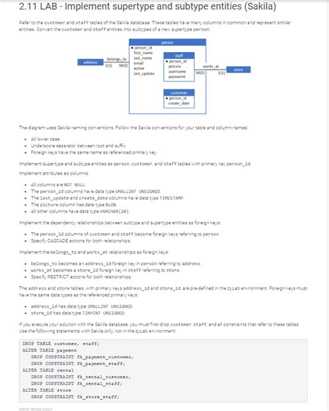Solved 2 10 LAB Implement Independent Entity Sakila Chegg Com