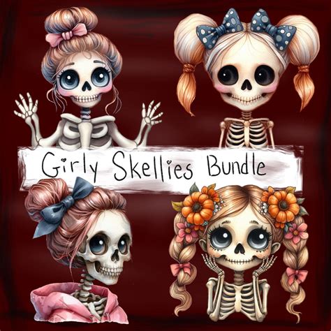 Girly Skeleton Clip Art Skeleton Png Halloween Skeleton Messy Bun