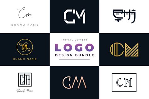 Set Of Collection Initial Letters Cm Logo Design 2964906 Vector Art At