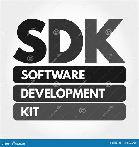 SDK Software Development Kit Acronym Technology Concept Background Stock Illustration