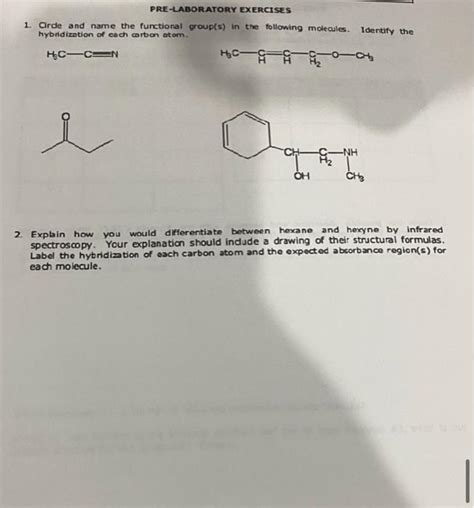 solved 1 circle and name the functional group s in the