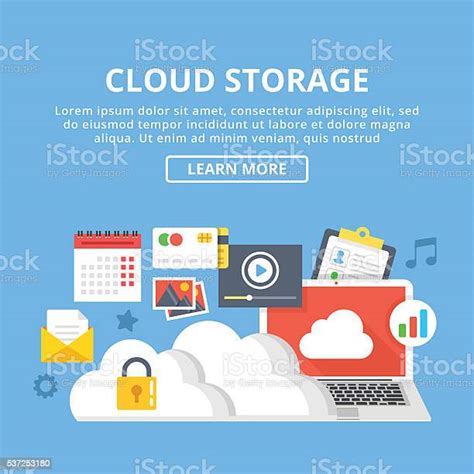 Cloud Storage Web Banner Cloud Technology Data Storage Vector