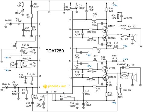250 Watts Audio Amplifier Circuit Using Tda7250 Integrated Circuit Artofit