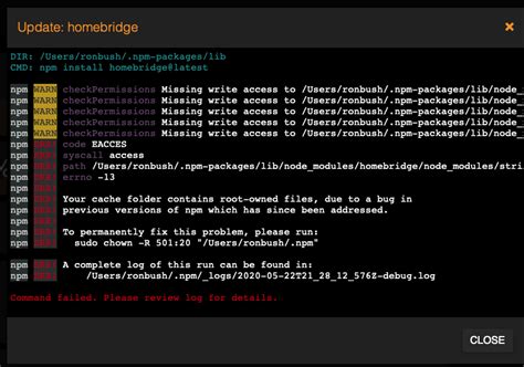 Update Homebridge Error Issue Homebridge Homebridge Config Ui X GitHub