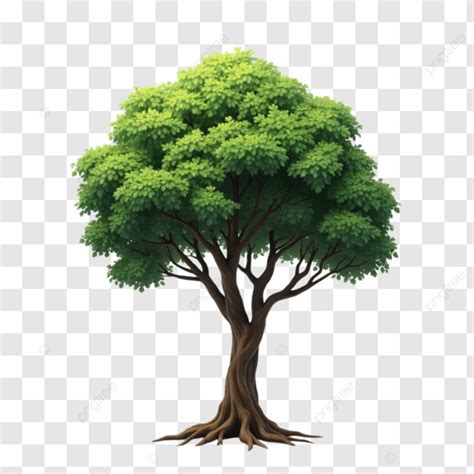 성장의 자연과 생명을 상징하는 무성한 녹색 나무 무성한 녹색 나무 성장을 나타내는 그리고 인생 Png 일러스트 및 이미지