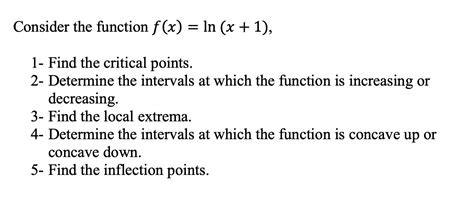 Solved Consider The Function F X Ln X 1 1 Find The