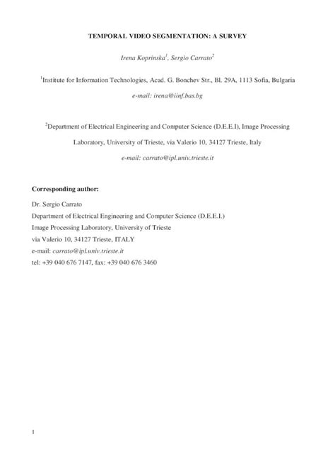 Pdf Temporal Video Segmentation A Survey Irena Koprinska · 3