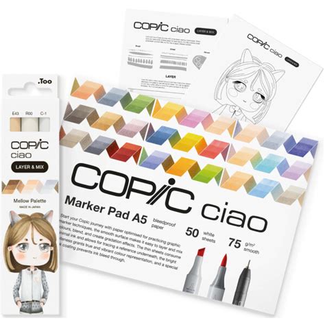 Copic Marker Ciao Layer And Mix Manga Starter Set Mellow Kopierpapier At