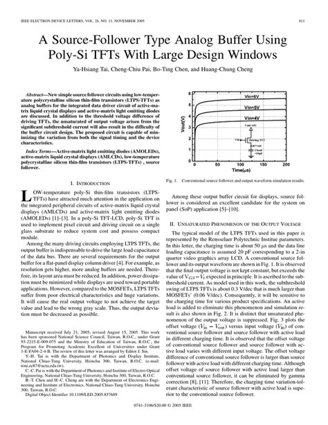 A Source Follower Type Analog Buffer Using Poly