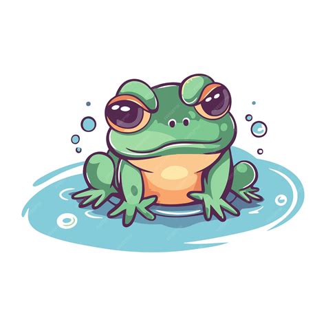 Premium Vector Frog Cartoon Isolated On White Background Cute Frog