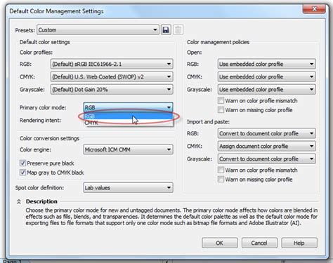 Cara Settings Default Color Management Menjadi RGB