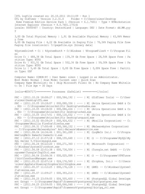Otl Logfile Analysis Report Pdf Plug In Computing Internet Explorer