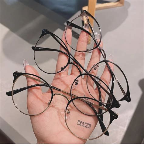 Винтидж кръгли очила женски без диоптрична рецепта прозрачни лещи рамка за дамски очила