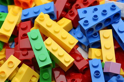 Plastic Building Blocks On White Backgro Graphic By Saydurf · Creative